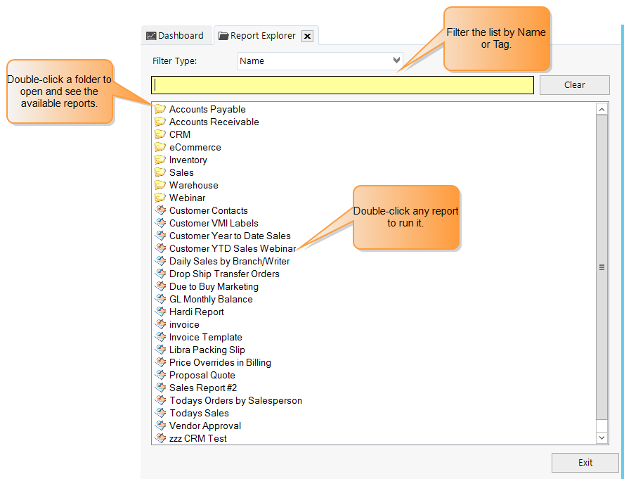 View An ARW Report Report Explorer
