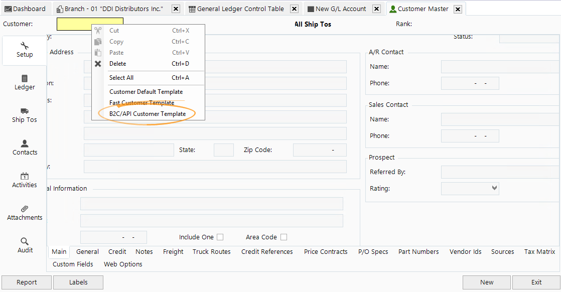 Set up defaults for new B2C customer accounts
