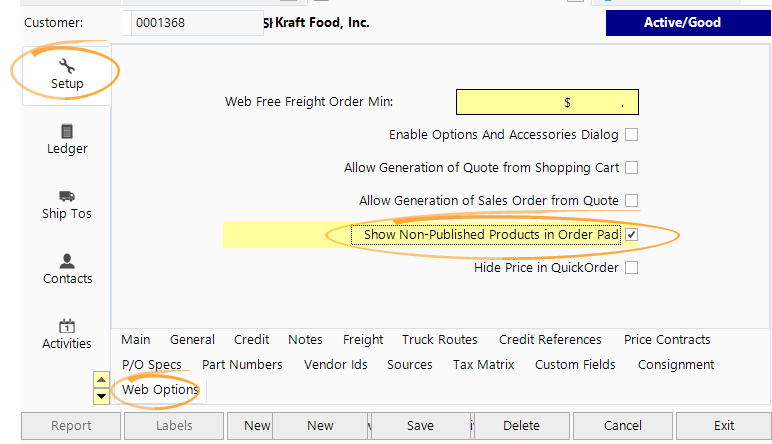 Limit customers to order pad only purchases