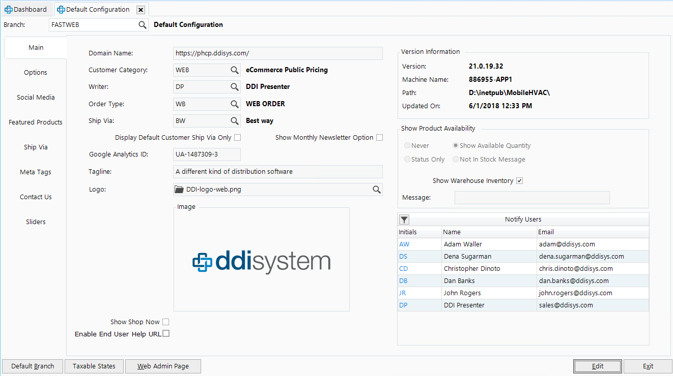 Configure initial site settings (eCommerce)