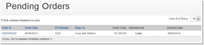 Manage pending orders