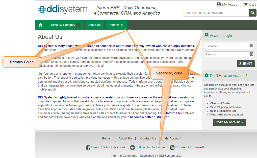 Customize your eCommerce website colors