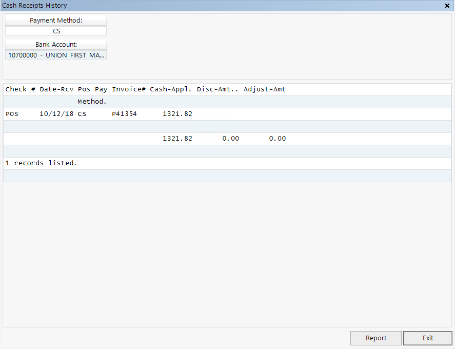 Review the bank ledger
