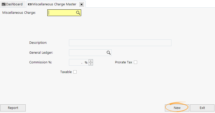 Set up miscellaneous charges