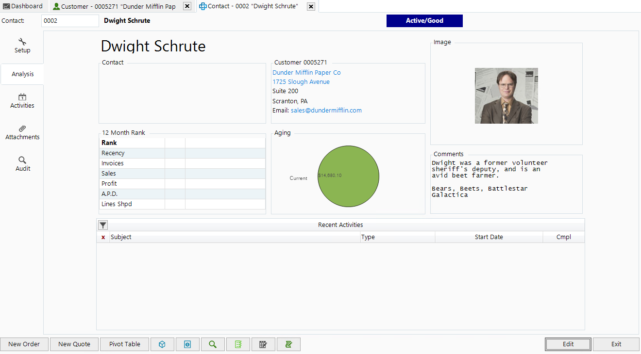Manage customer engagement with contact analysis