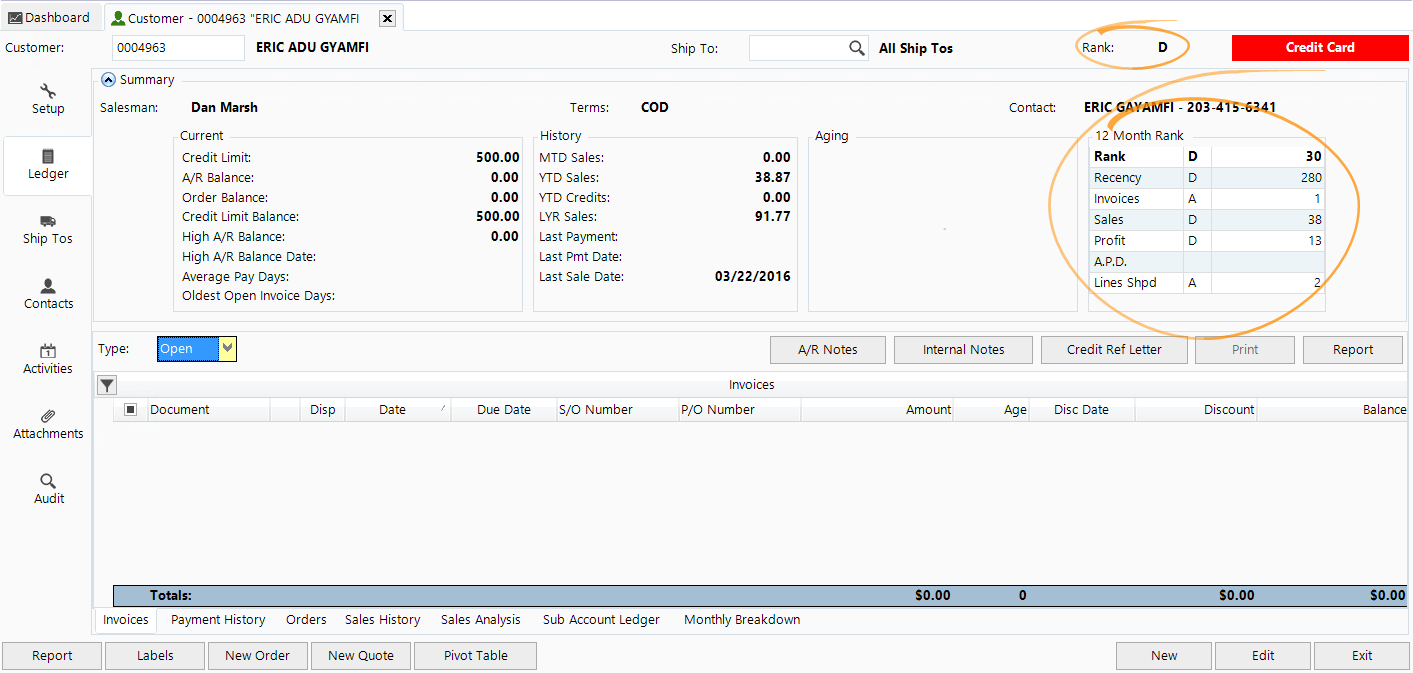Create customer ranking criteria
