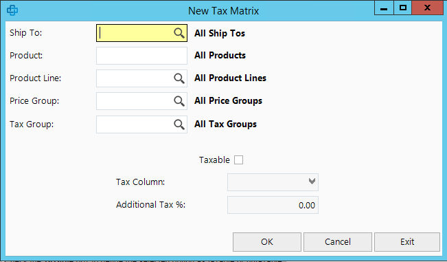 Work with customer tax matrices
