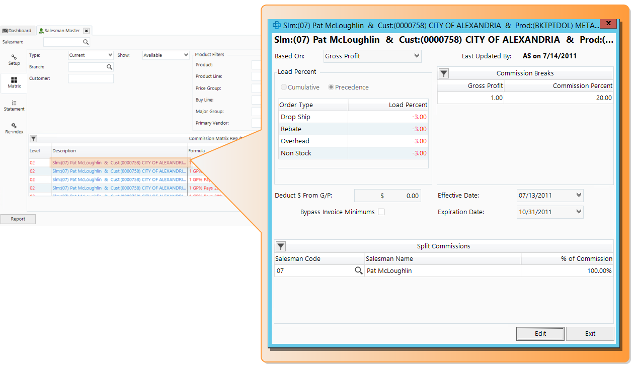 Add a sales commission formula
