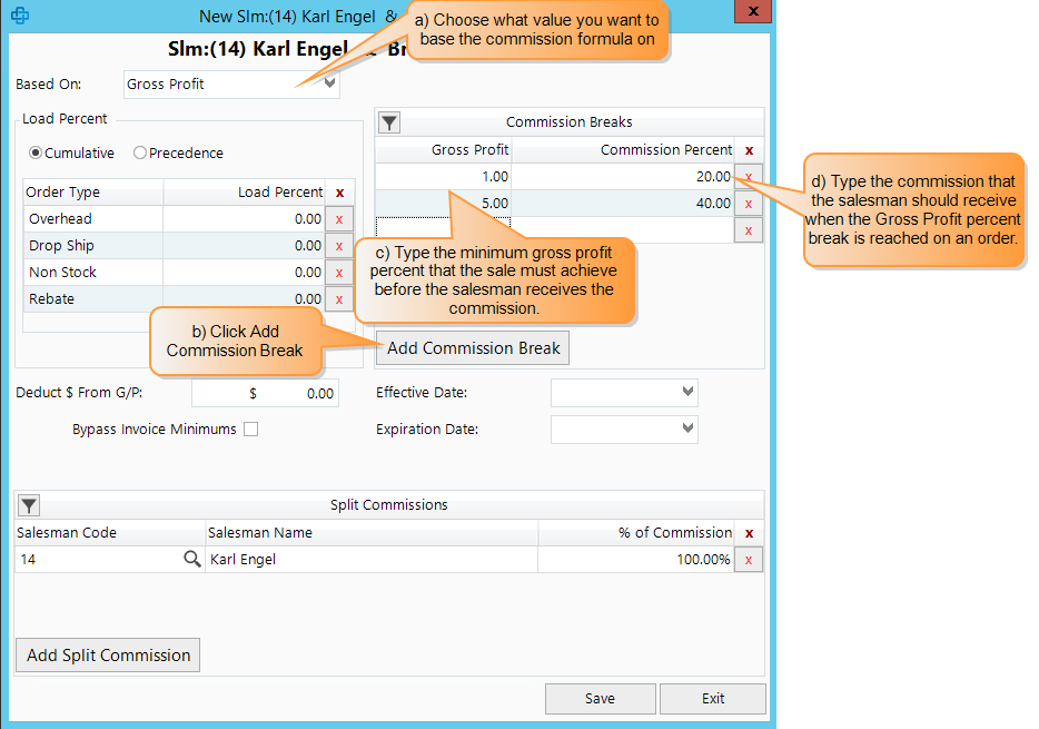 Add a sales commission formula