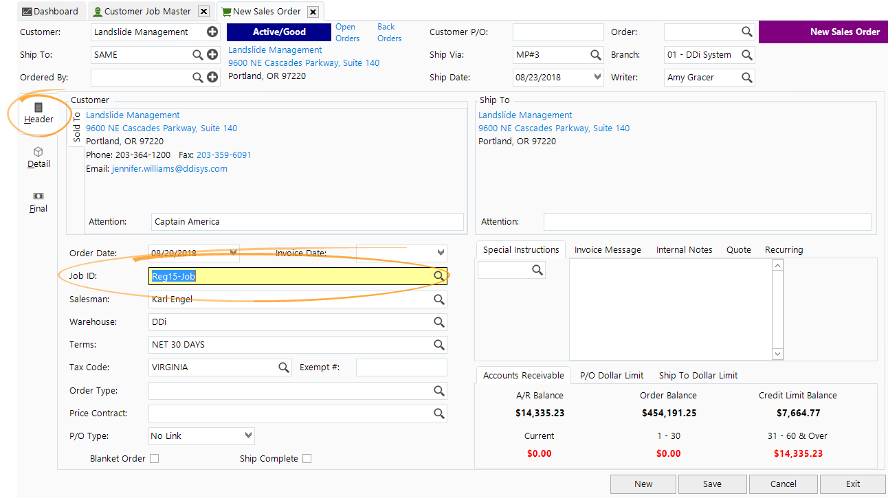 Create jobs to group sales and purchase orders