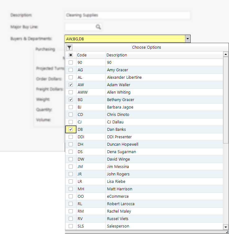 Set up product buy lines