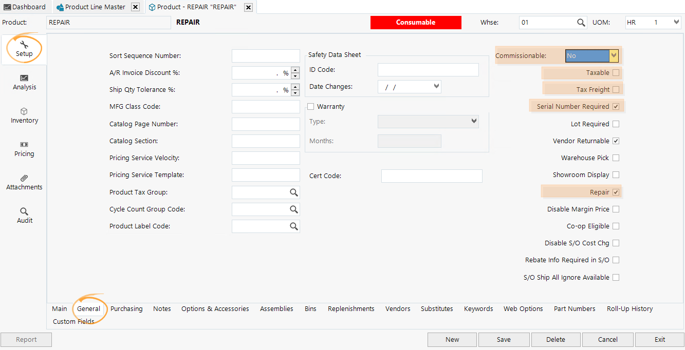 Create a repair product for each repair rate