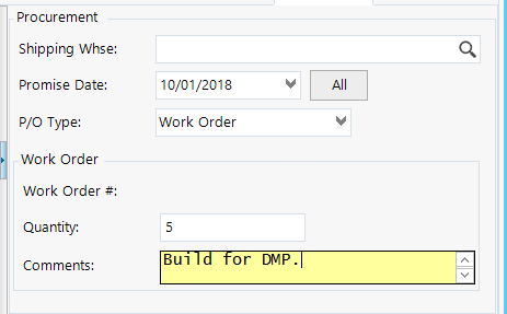 Create a work order for a kit build from a sales order