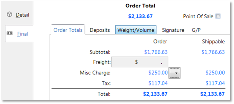 Miscellaneous charge codes