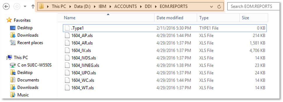 End of Month close process and reports