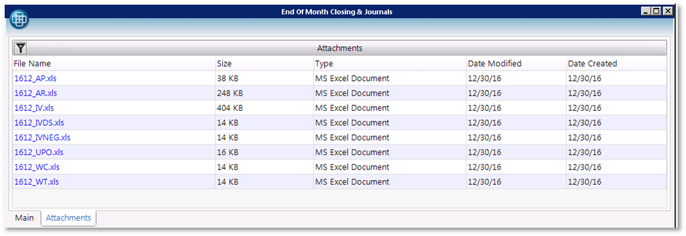 End of Month close process and reports