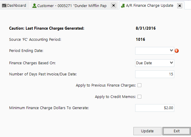 Customer statements & finance charges