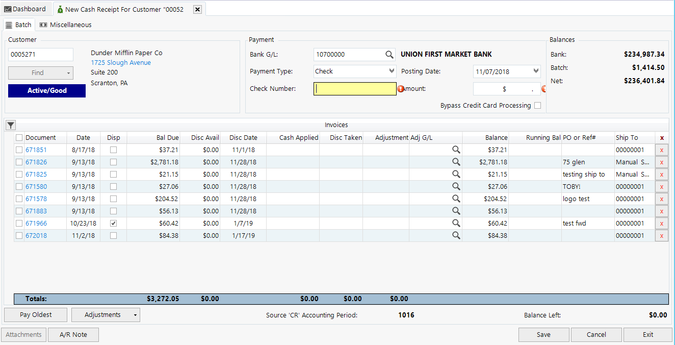 Enter sales tax credits and debits