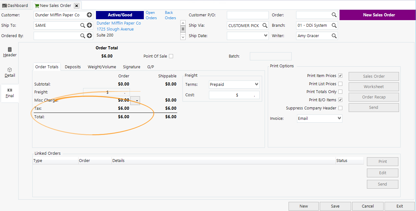 Enter sales tax credits and debits