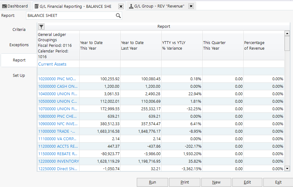 Create, edit, and print financial reports