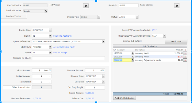 Inventory posting and reconciliation