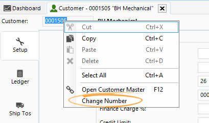 Merge or renumber customers