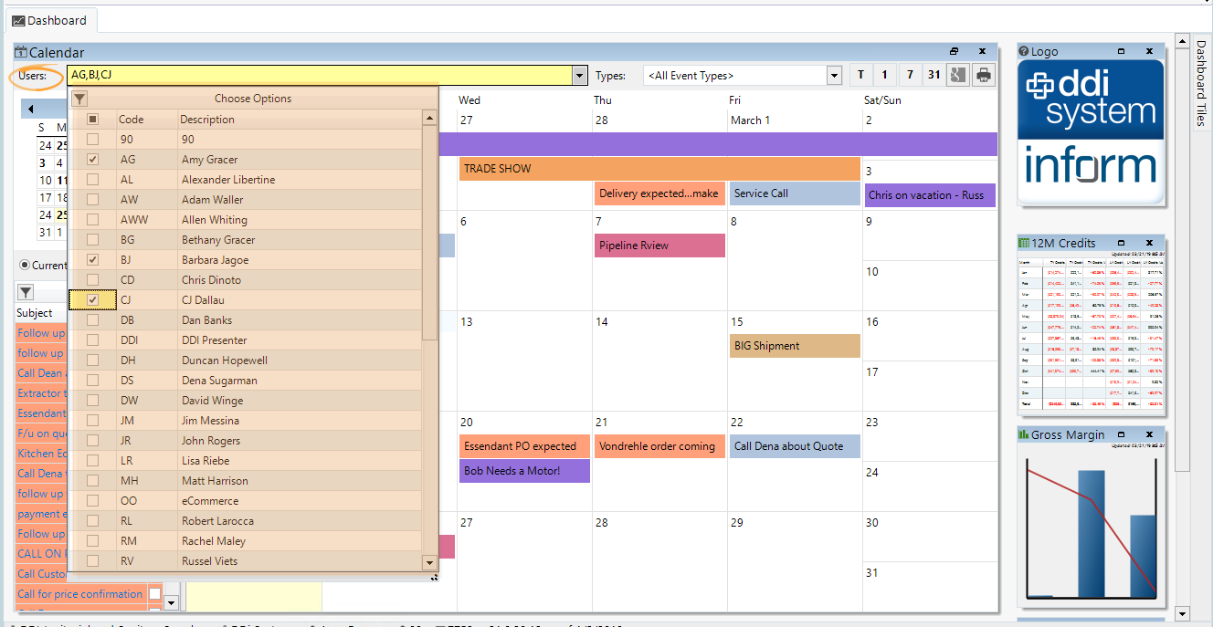 Use the Inform Calendar and Tasks