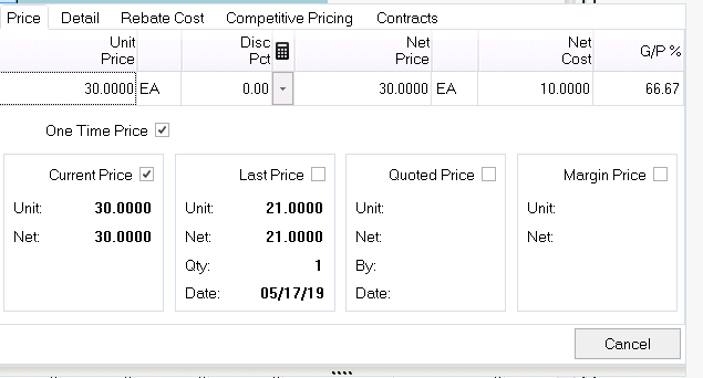Adjusting line item prices