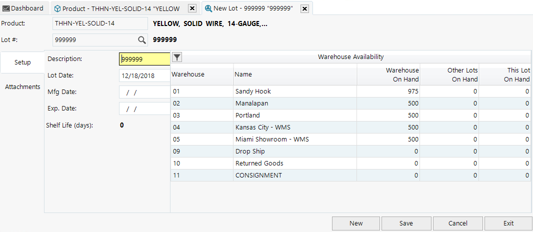 Run a lot control inventory
