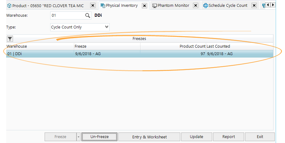 Run physical inventory