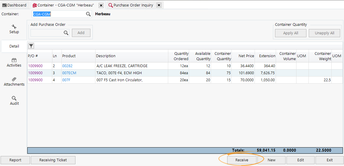 Manage shipping containers