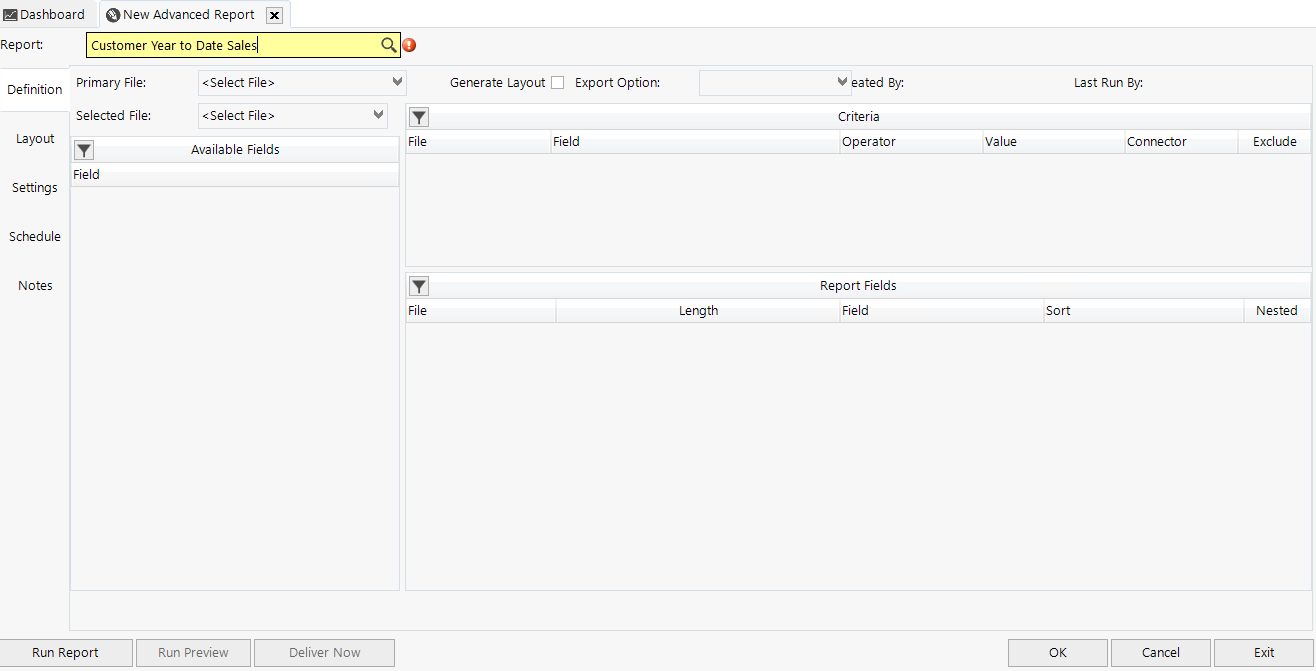 Create and modify an ARW report