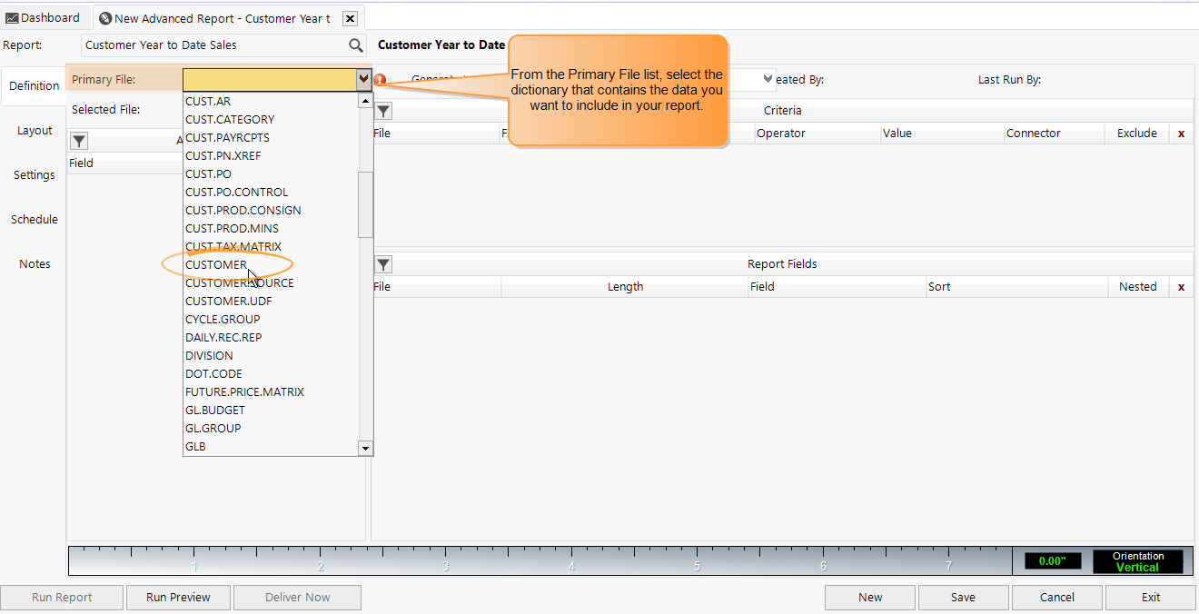 Sample ARW: Simple customer YTD Sales Report