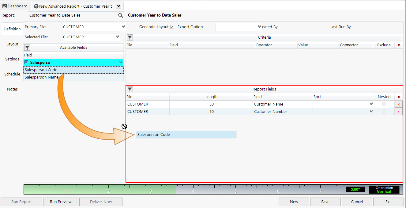 Create and modify an ARW report