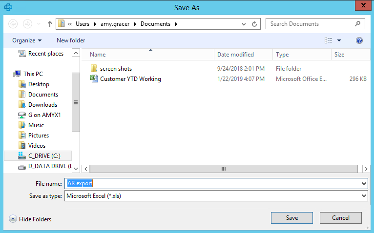 Export an ARW report with layout for Excel
