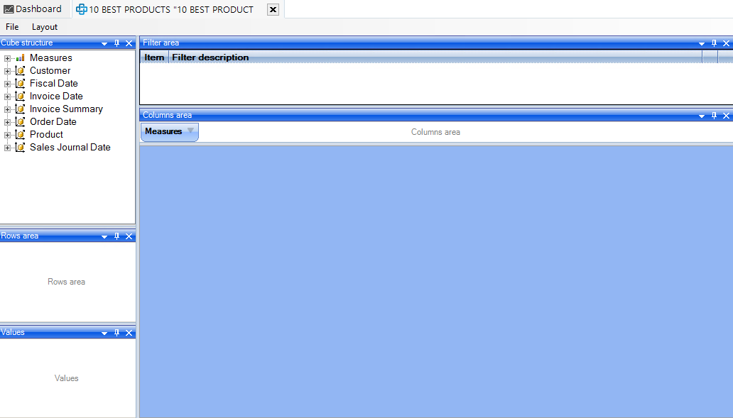 Build and save a pivot report layout
