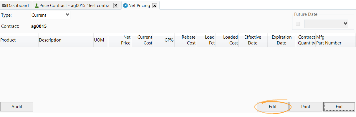 Configure product contract pricing