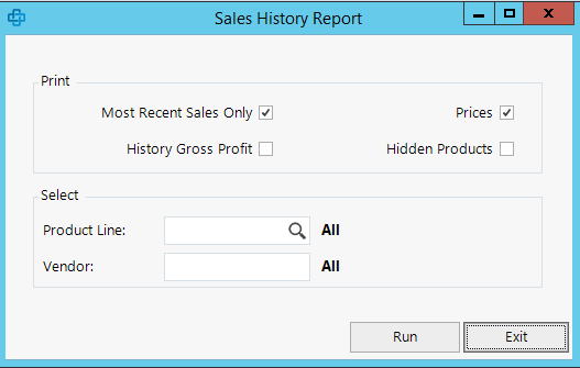 Customer Sales History report