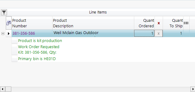 Create a work order for a kit build from a sales order