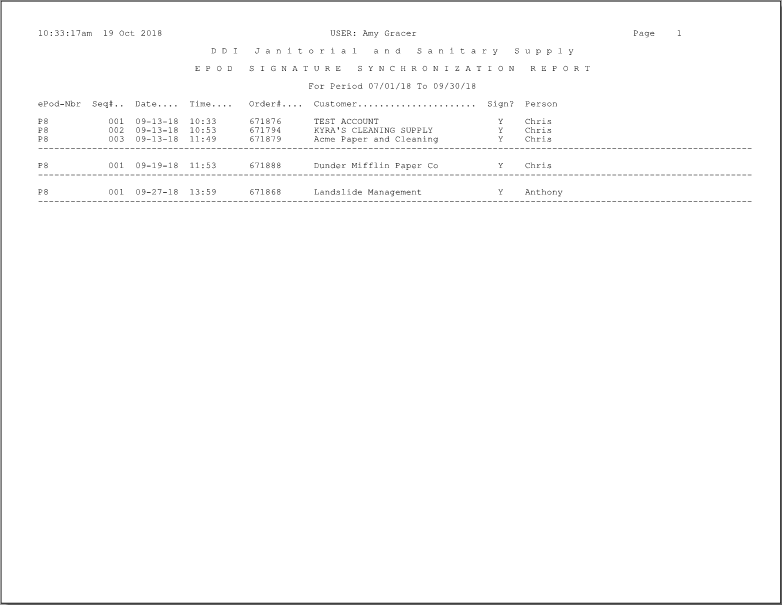 ePOD Synchronization Signature report