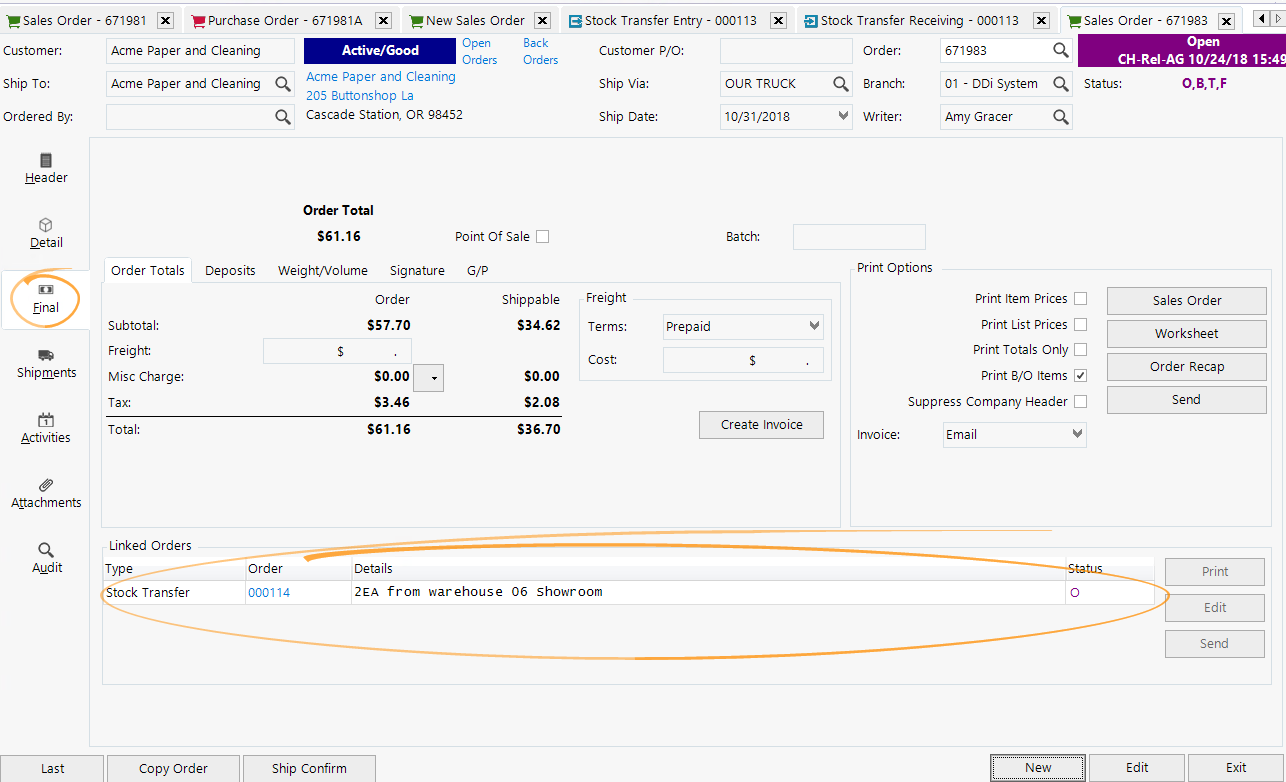 Create special orders and requests