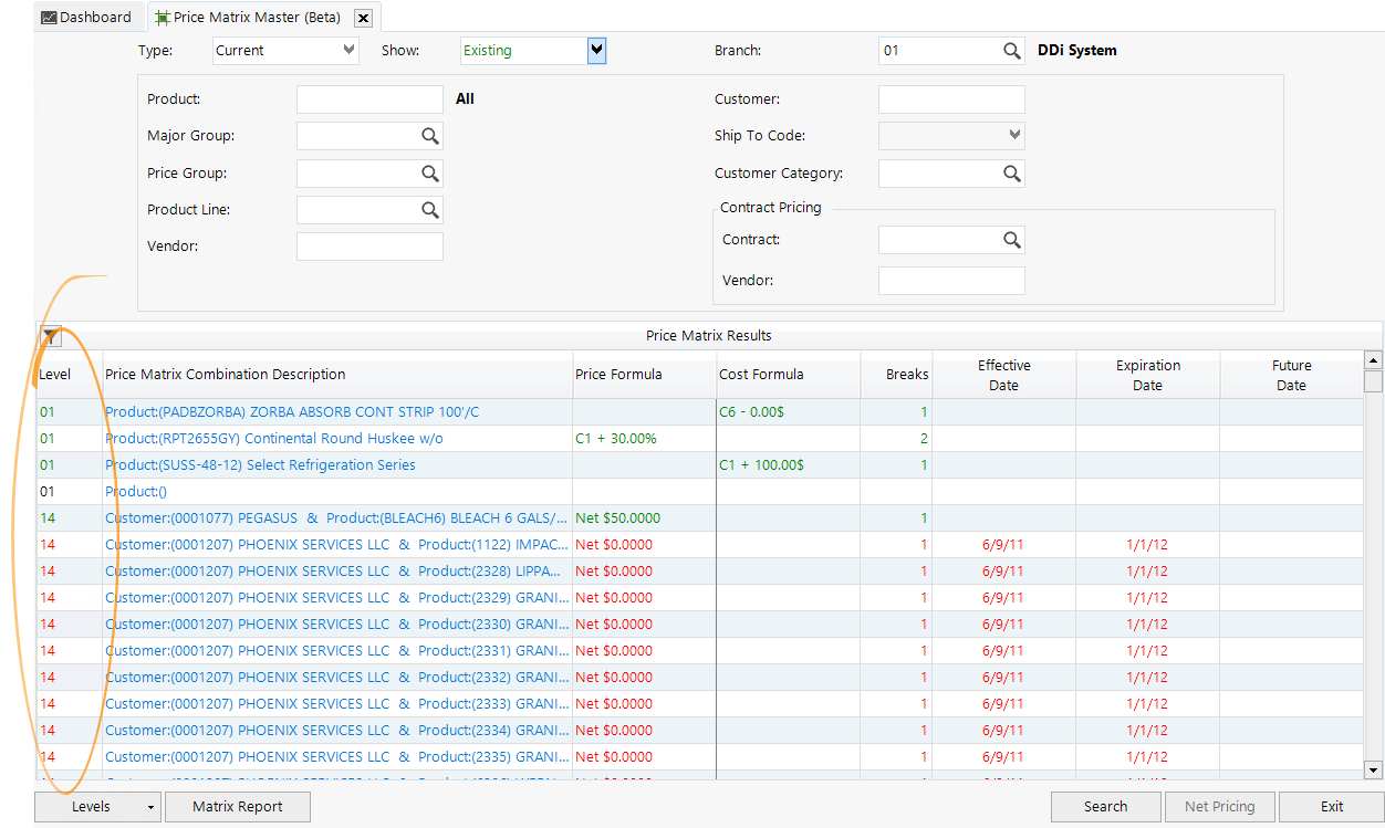 How multiple price formulas are assigned to a single order