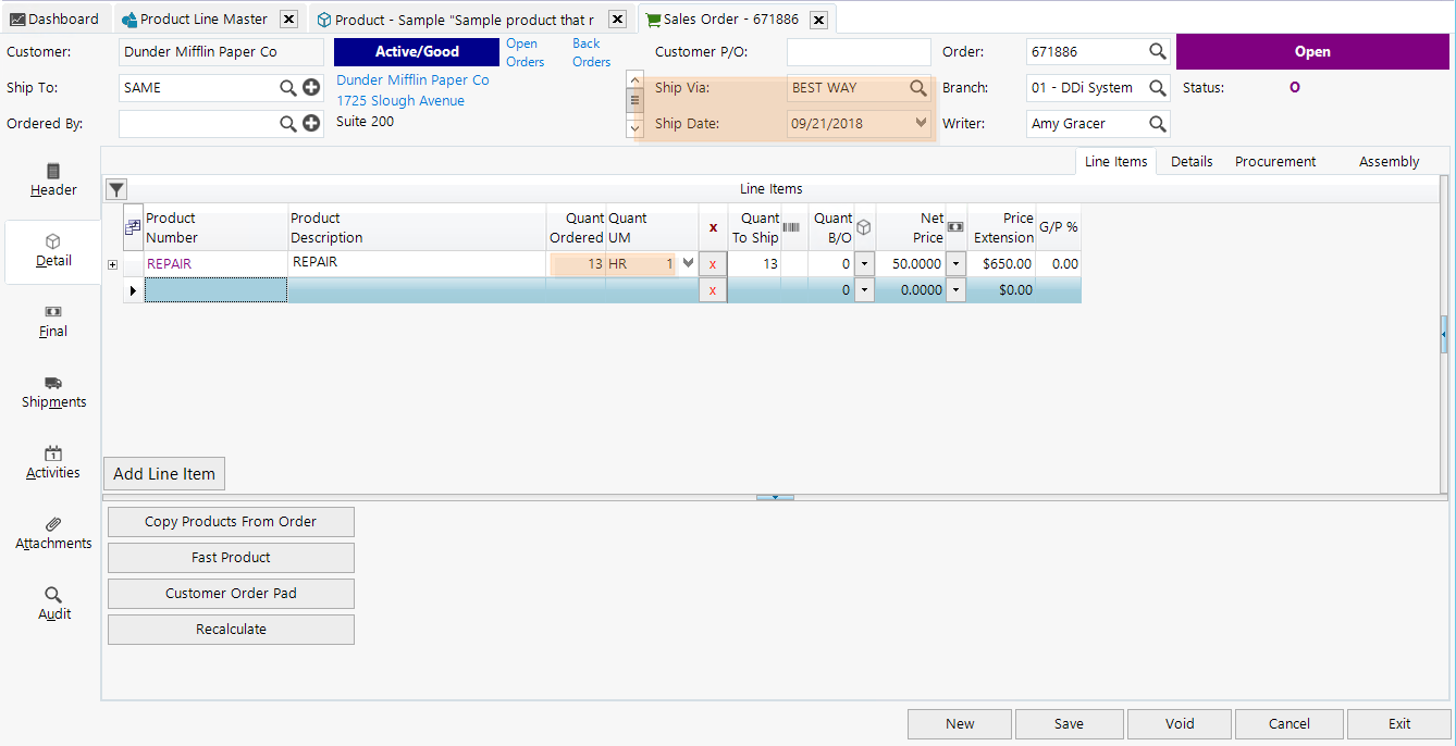 Create a repair workorder