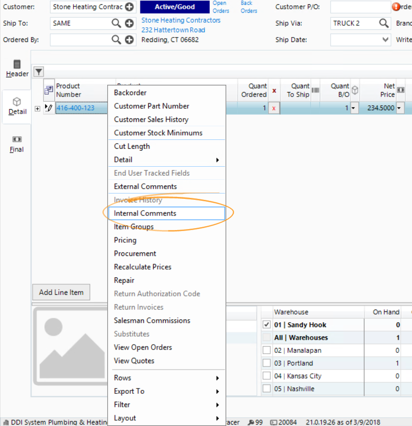 Add delivery notes and invoice messages