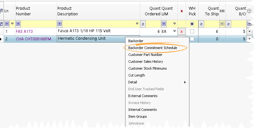 Schedule backorder releases and inventory commitment