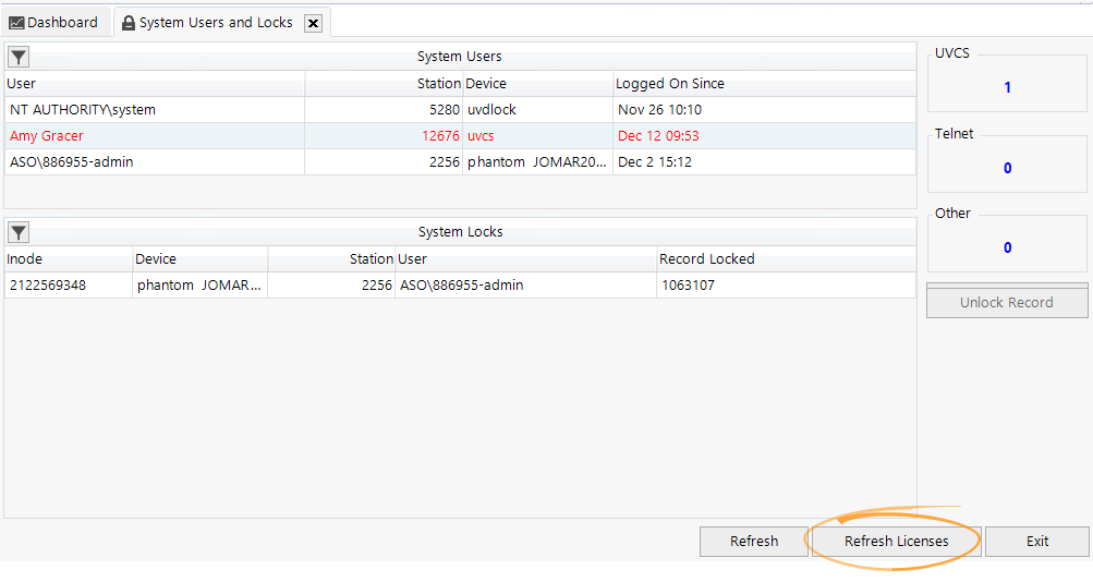 Refresh user licenses