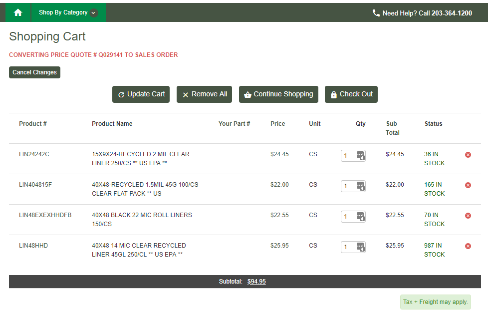 Convert a quote to a sales order