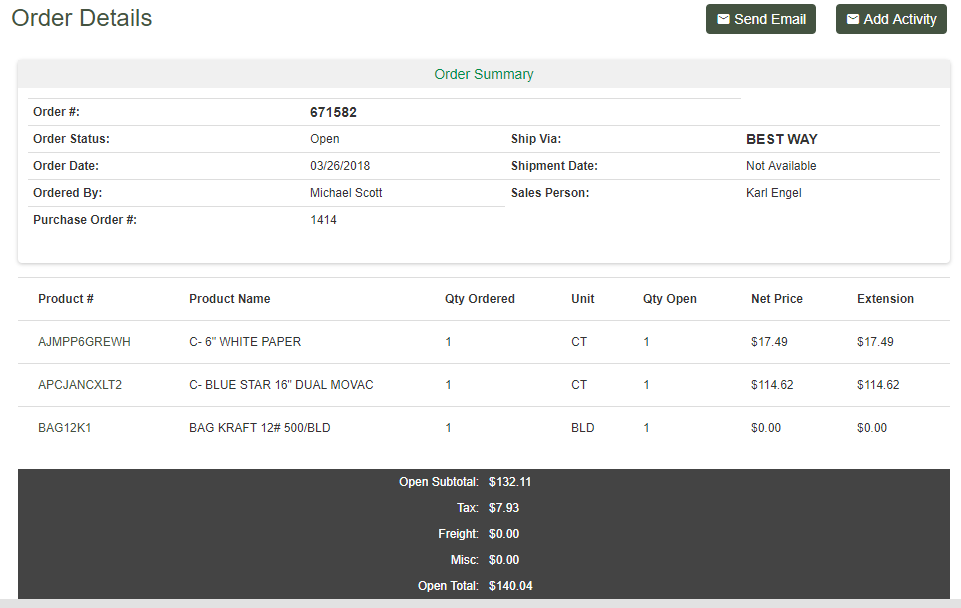 Check the status of open orders (MobiOrder)