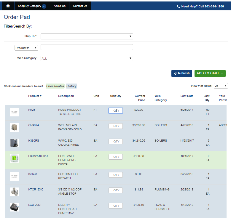 Select products from the Order Pad (MobiOrder)