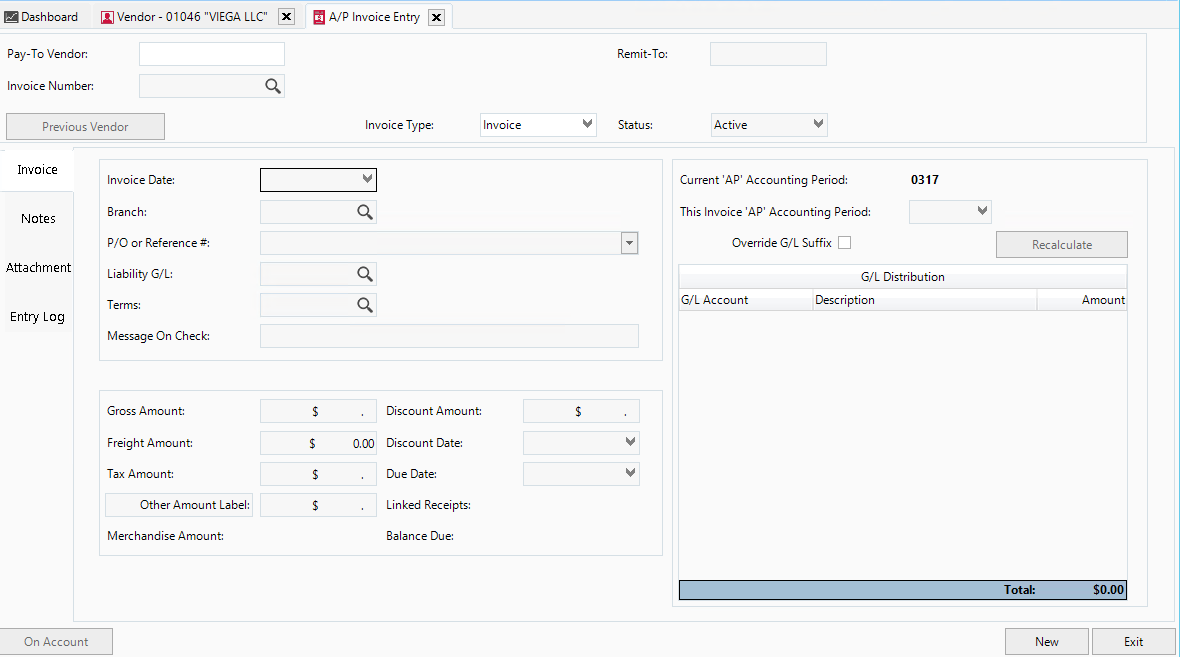 How to enter vendor invoices